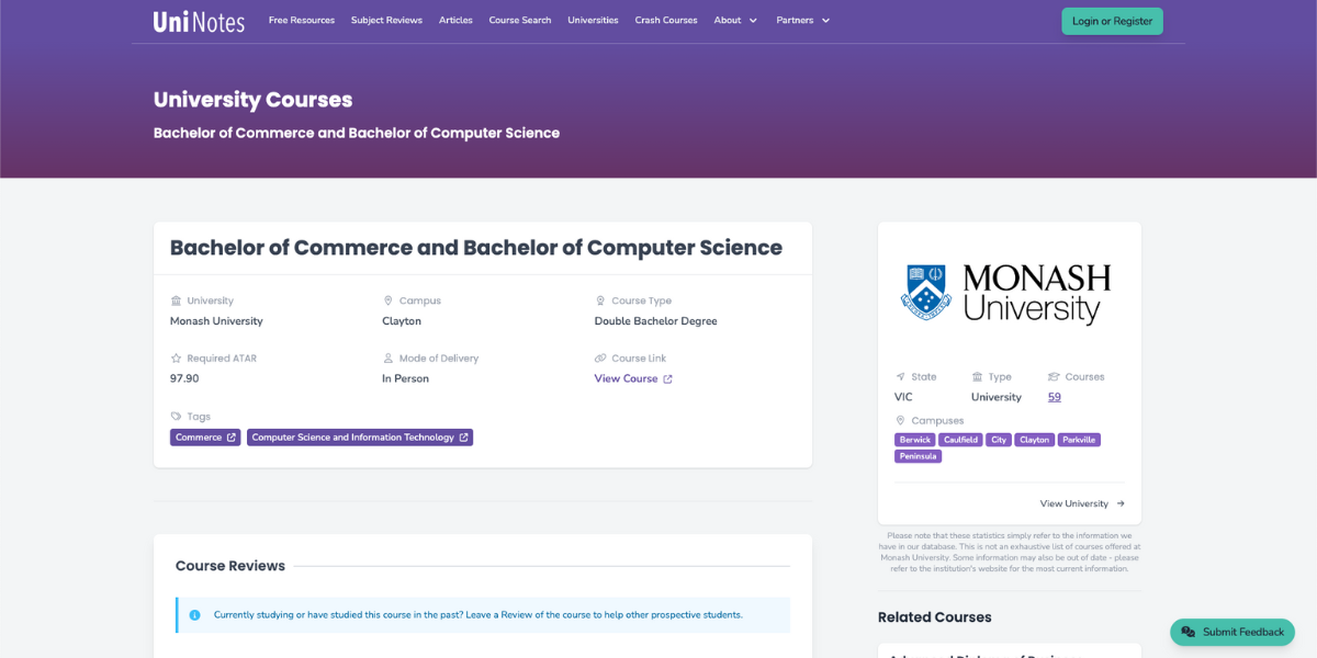 Using Course Search to find your ideal degree | ATAR Notes